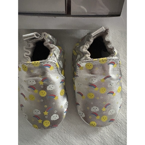 Robeez | Shoes | New Robeez Sun Rainbow Cloud Suede Soft Sole Silver 6 ...